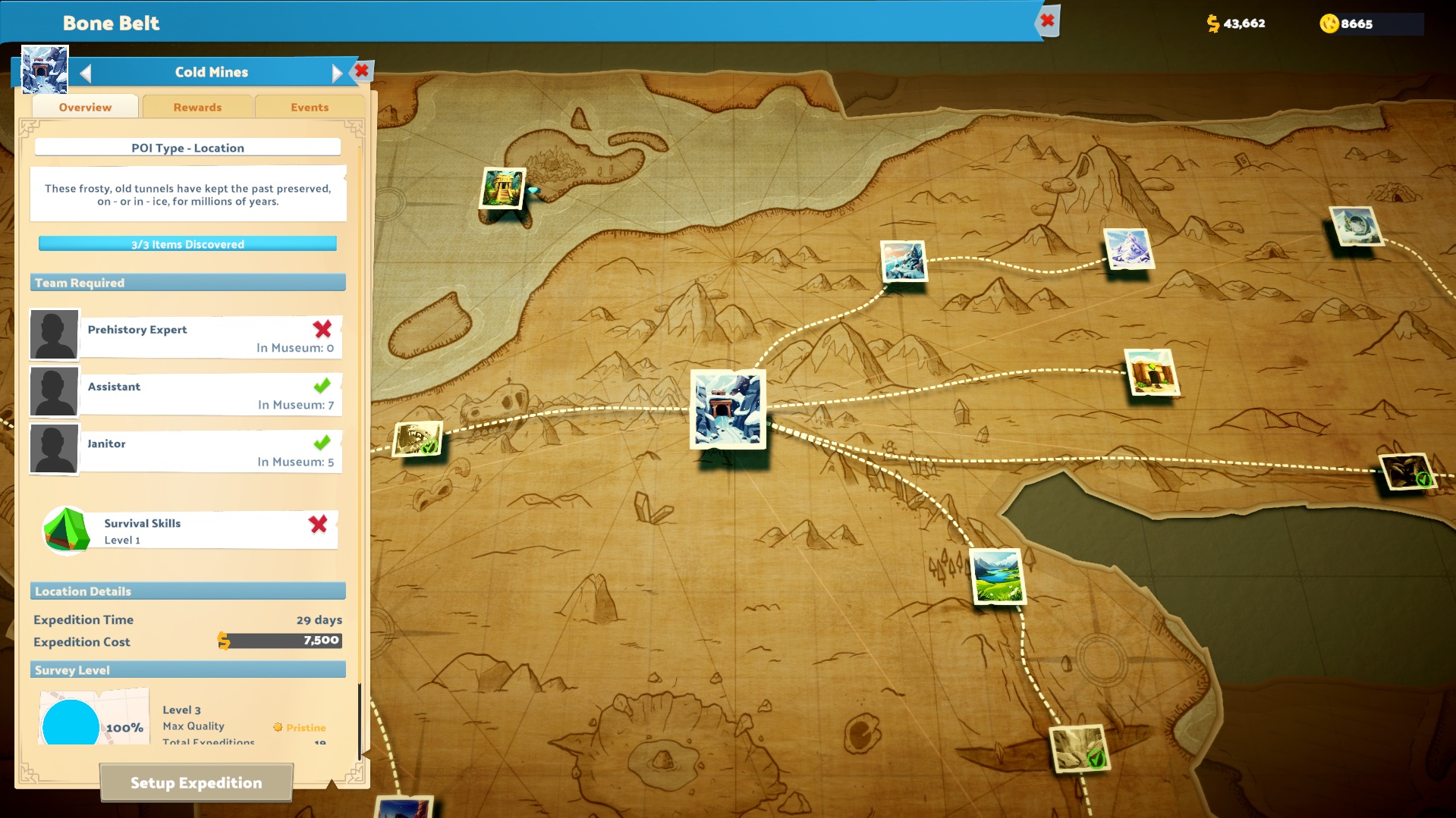 I can't see Gingerbread Village on the Bone Belt map. - Two Point Museum