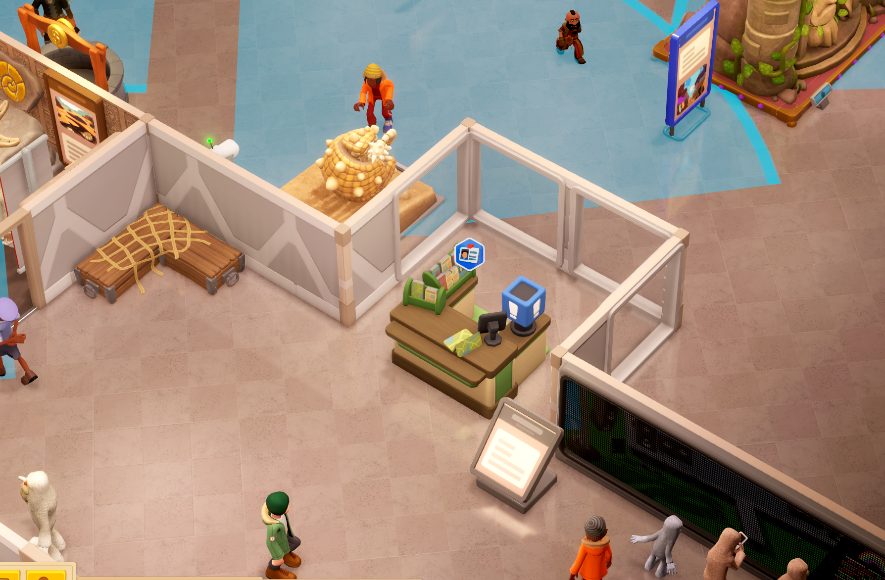 Guest walking through windows - Two Point Museum