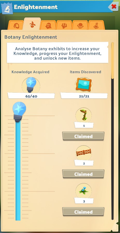 Memento Mile - Botany enlightenment lv10 plot not unlocked despite max ...